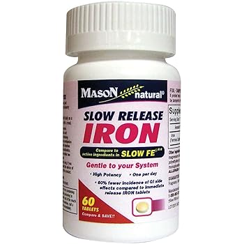 Amazon.com: Slow Fe, High Potency Iron 45 mg, Slow Release - 60 Tablets ...
