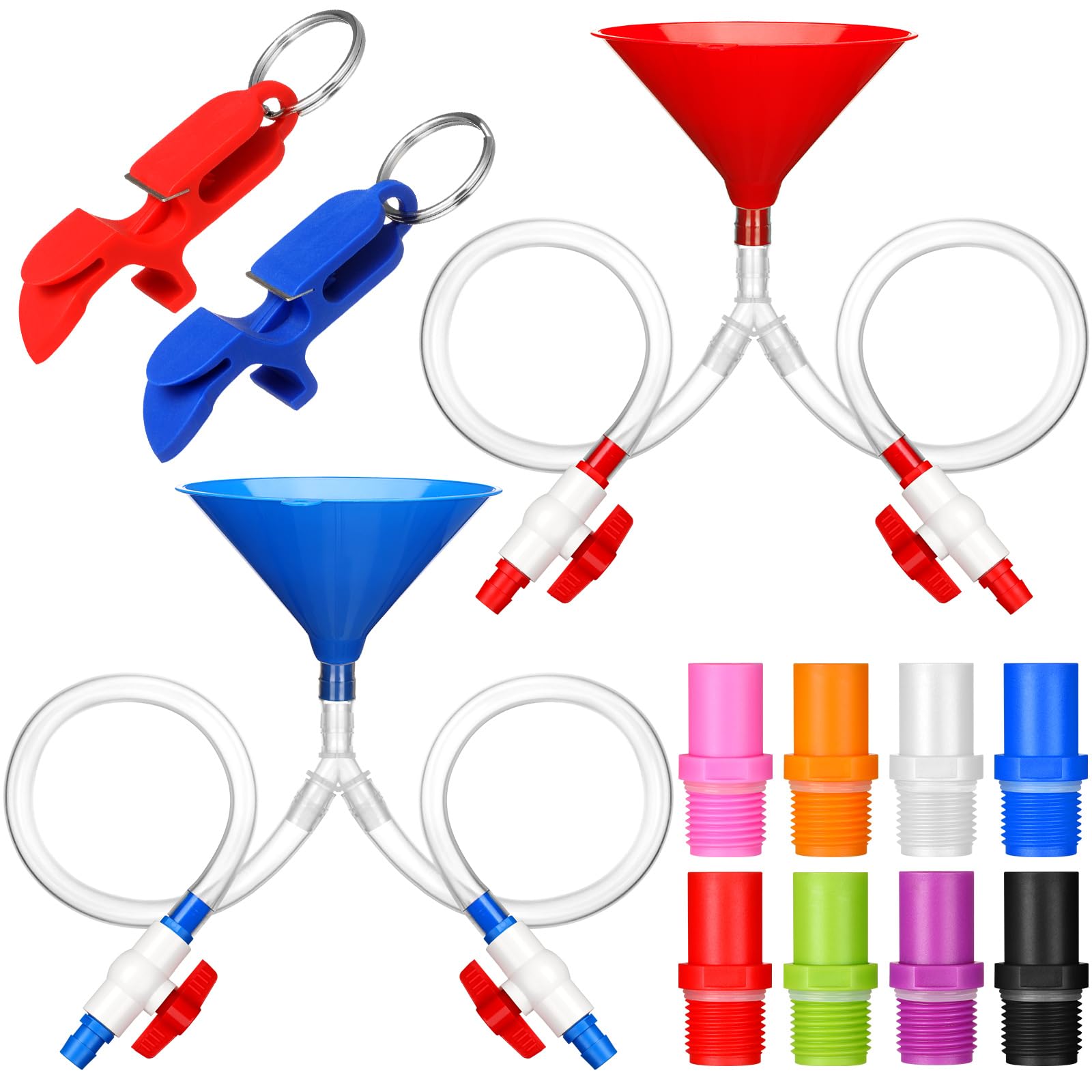 Vertintong 2 Pack Beer Bong Tube and Funnel with Valve Drinking Funnel ...