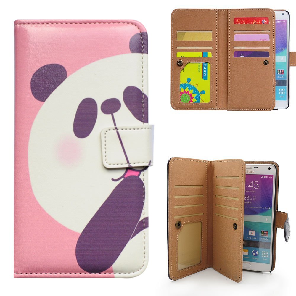 Bcov Pink Cute Panda 9 Slot Wallet Leather Case for: Amazon.in: Electronics