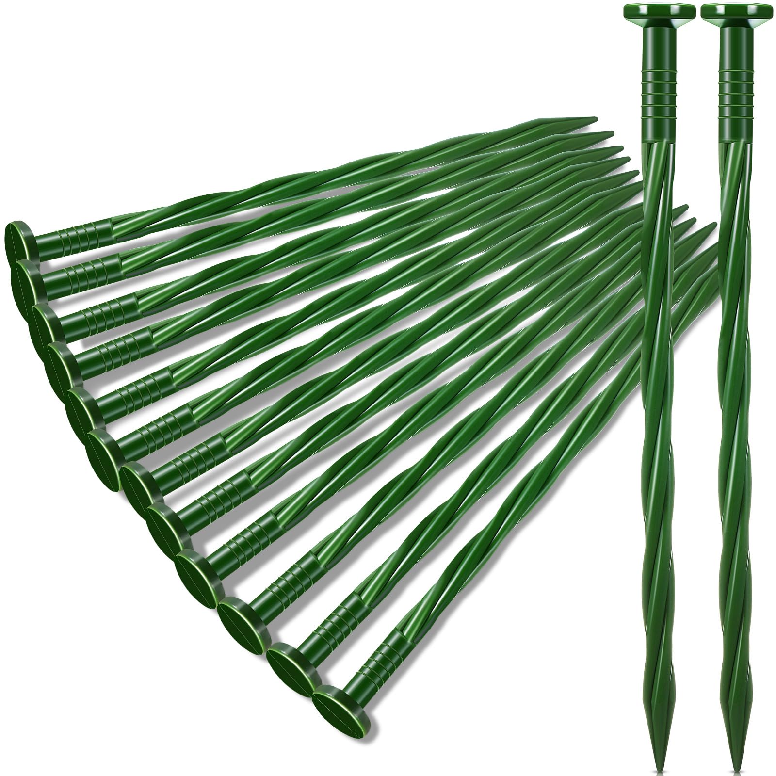 Jetec 150 Pack 8 Inch Plastic Edging Nails Spiral Stakes Anchoring ...