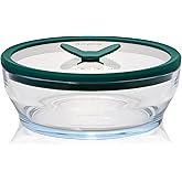 Amazon.com: Anyday 8-Cup Glass Food Storage with Glass Lid, Round Deep ...