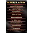 Amazon.com: DEMNREG Metal Tin Sign rules of money Sign Wall Decor Funny ...