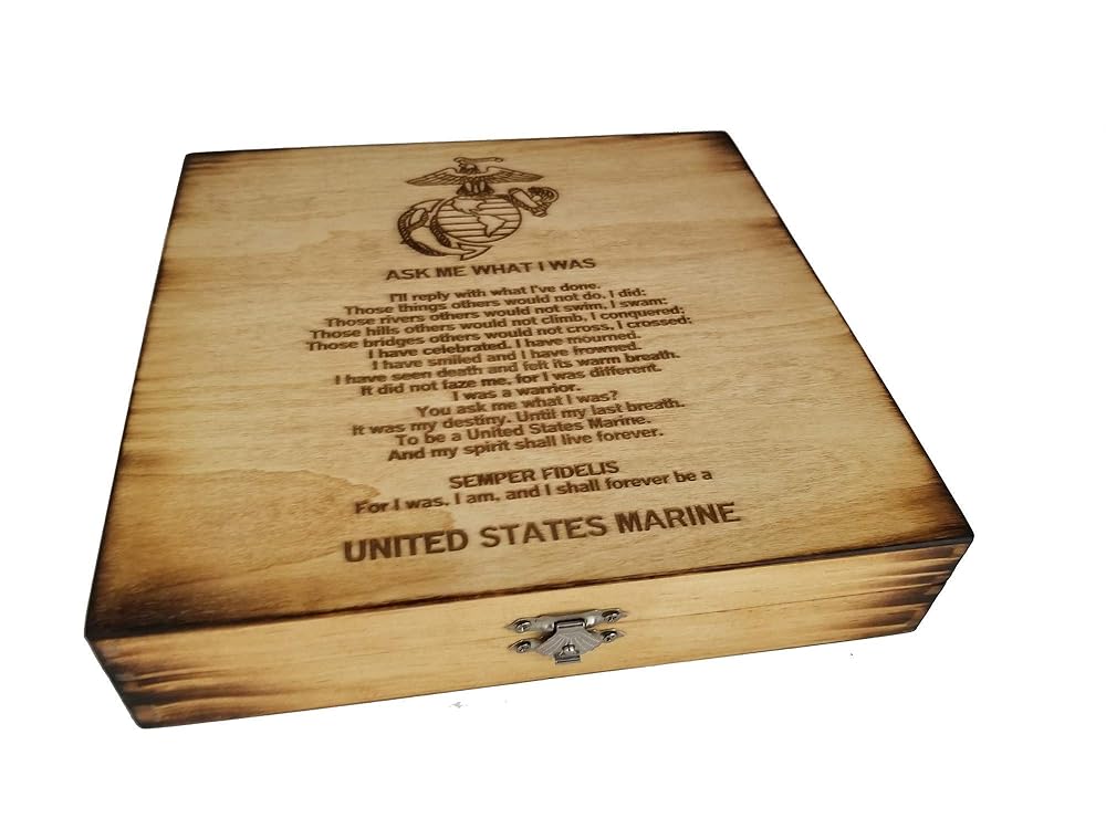 Amazon.com: USMC Retirement Keepsake Box -"Ask Me What I Was" Poem for ...