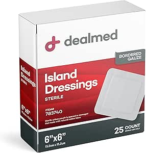 Amazon.com: Dealmed Sterile Bordered Gauze Island Dressings – 25 Count ...