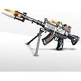 Amazon.com: ArtCreativity Light Up Toy Machine Gun with Folding Bayonet ...