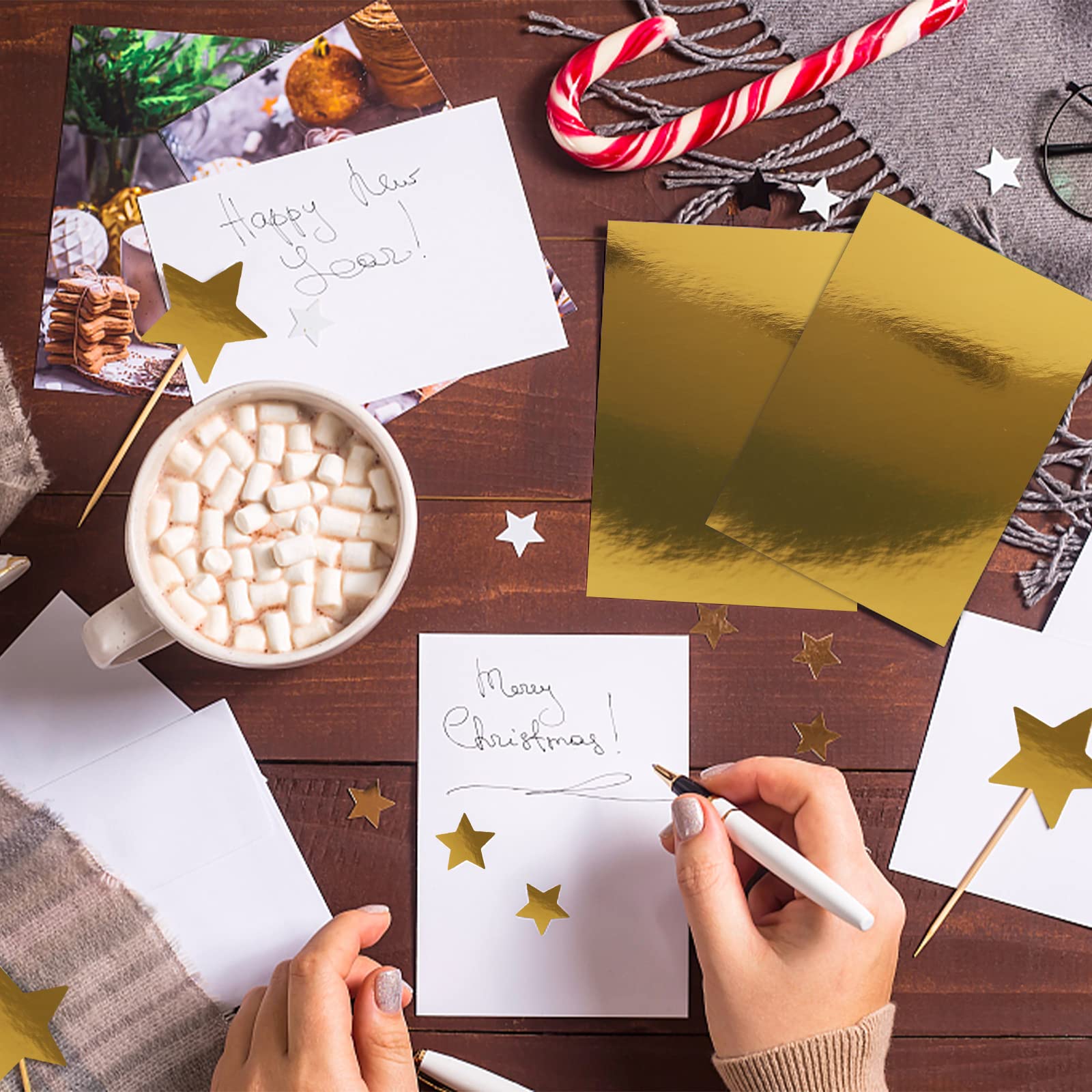 Mua Gold Metallic Paper Sheets 60 Pack Golden Foil Mirror CardStock ...