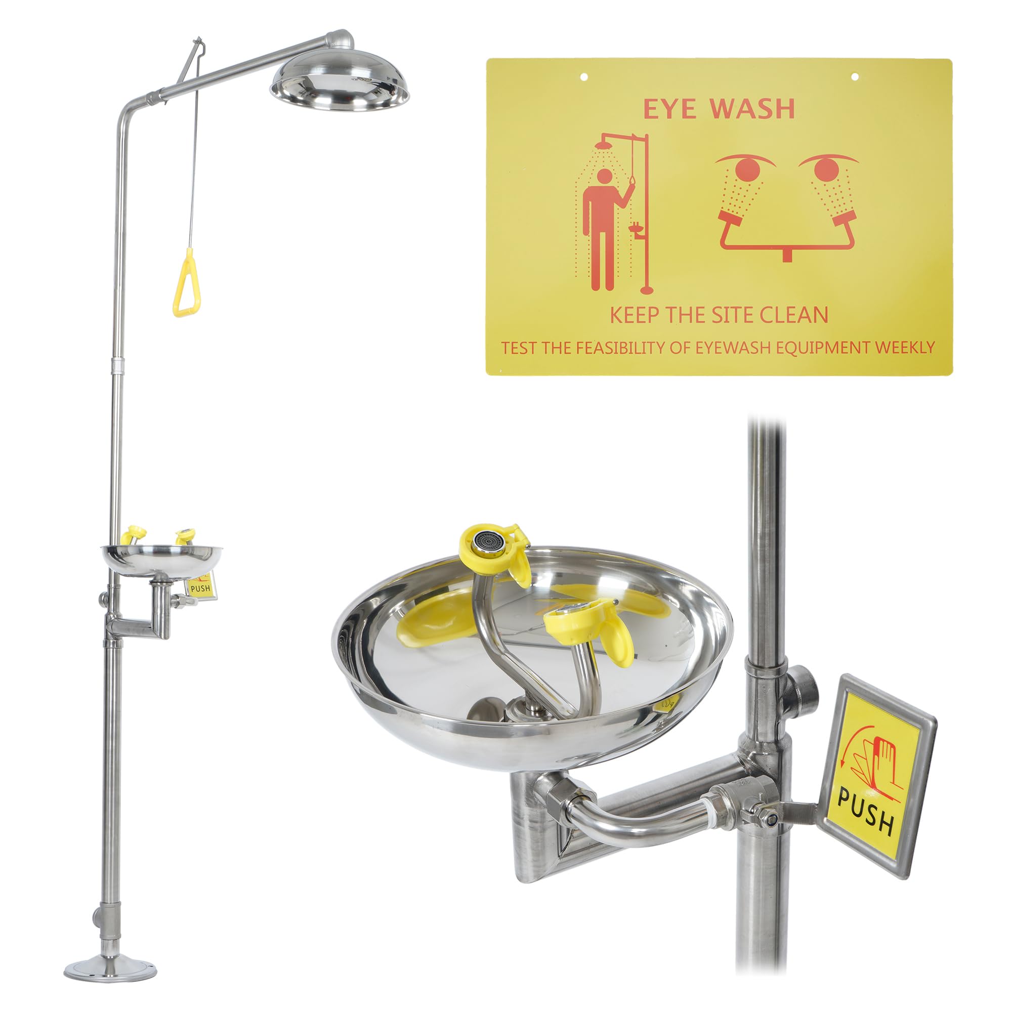 Mua lukar Emergency Shower Eye Wash Station, 304 Stainless Steel ...