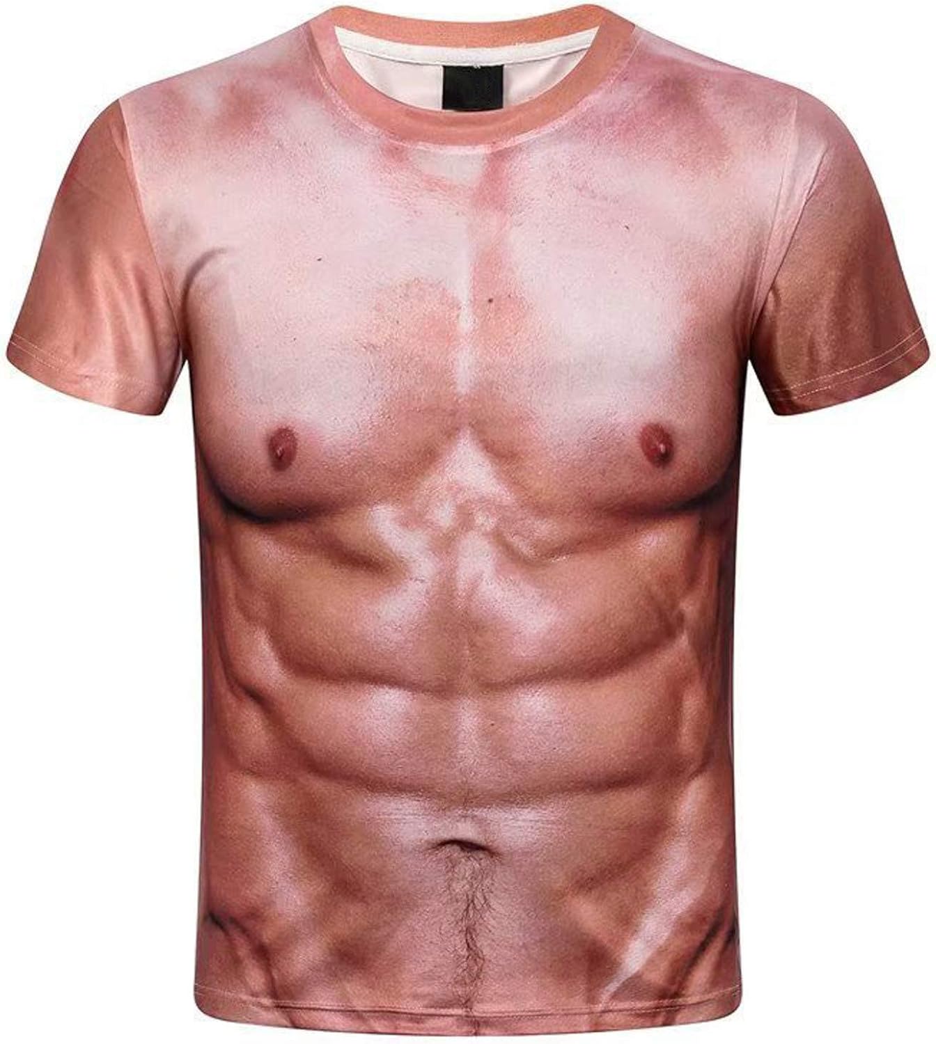 Men's Funny 3D Muscle Printed T-Shirt Novelty Body Print T-Shirt Blouse ...