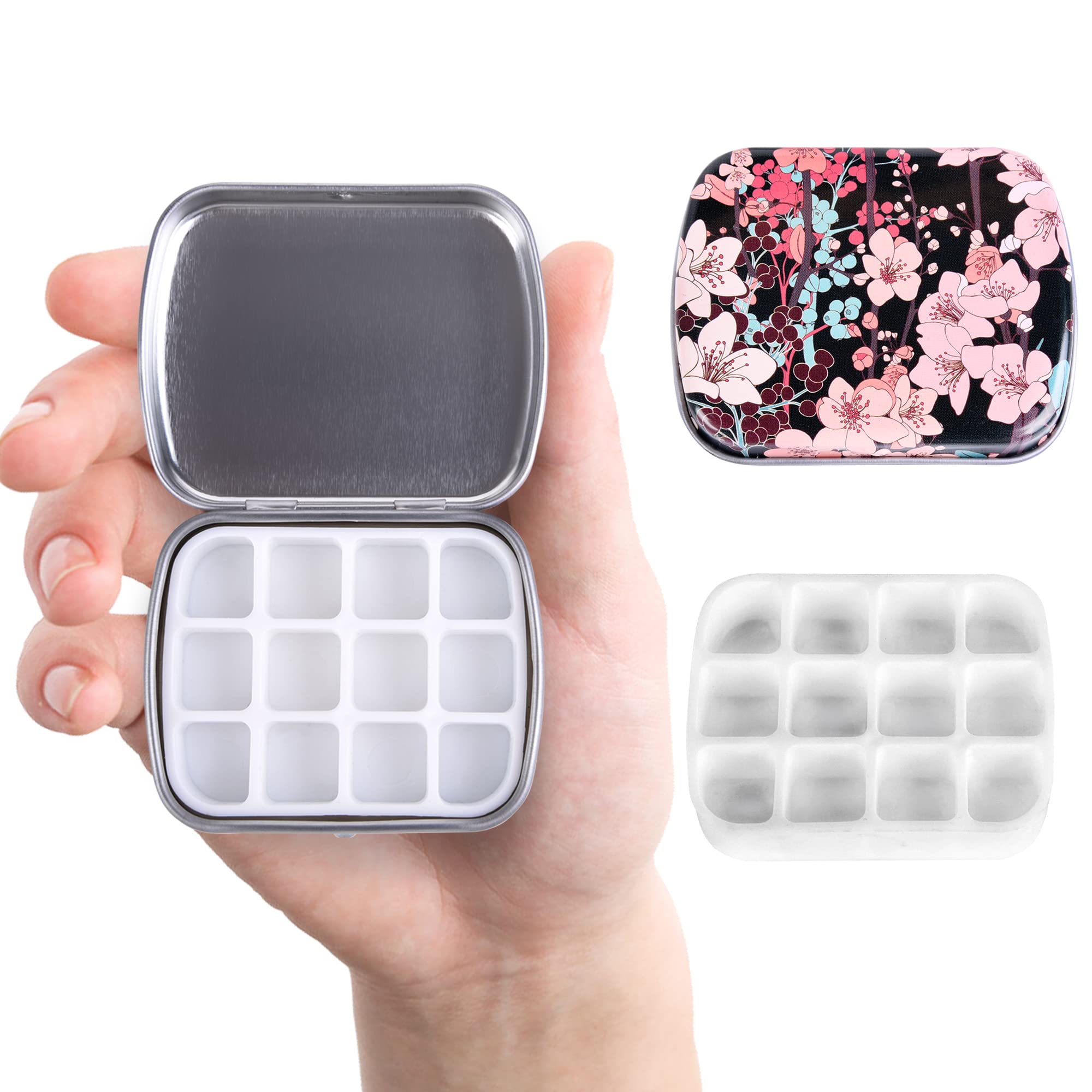 Mua Small Tin Box 12 Wells Empty Watercolor Palette Paint Mixing Cups ...