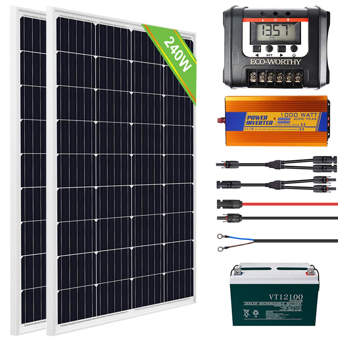 Buy ECO-WORTHY 240 Watt Solar Panel Complete Kit Master Pro System ...