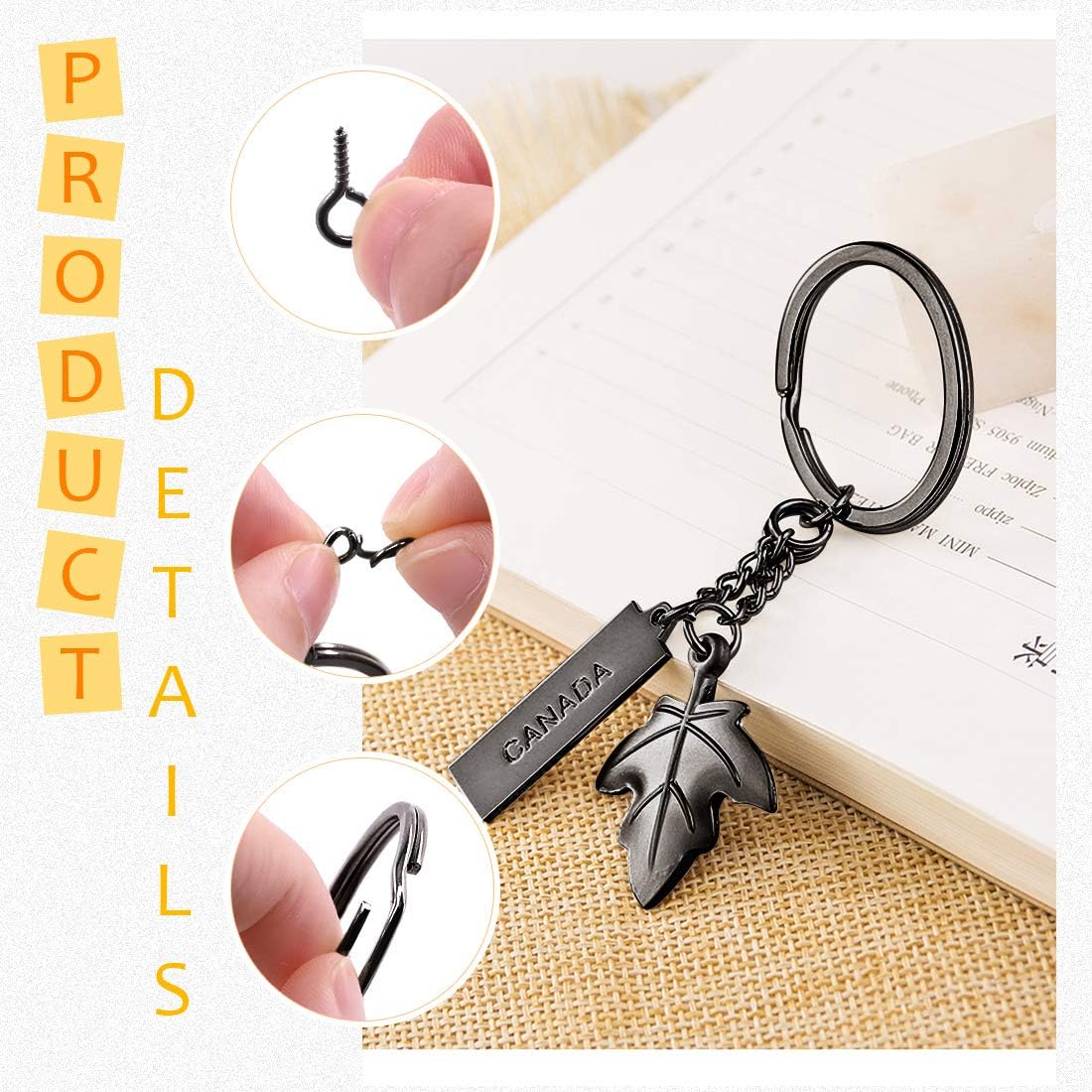 Rustark 300 Pcs Black Key Chain Rings Kit Including 100 Pcs Keychain rustark-300-pcs-black-key-chain-rings-kit-including-100-pcs-keychain