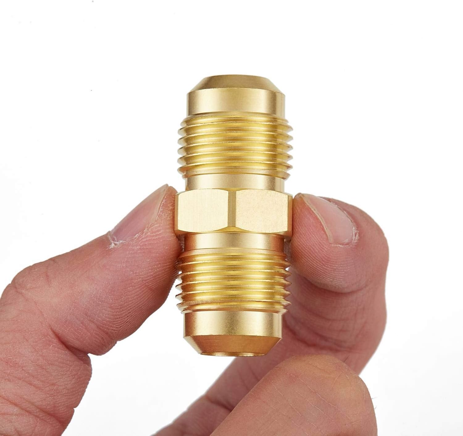 Litorange 3 PCS Brass Tube Coupler Pipe Flare Fitting Union Connector ...