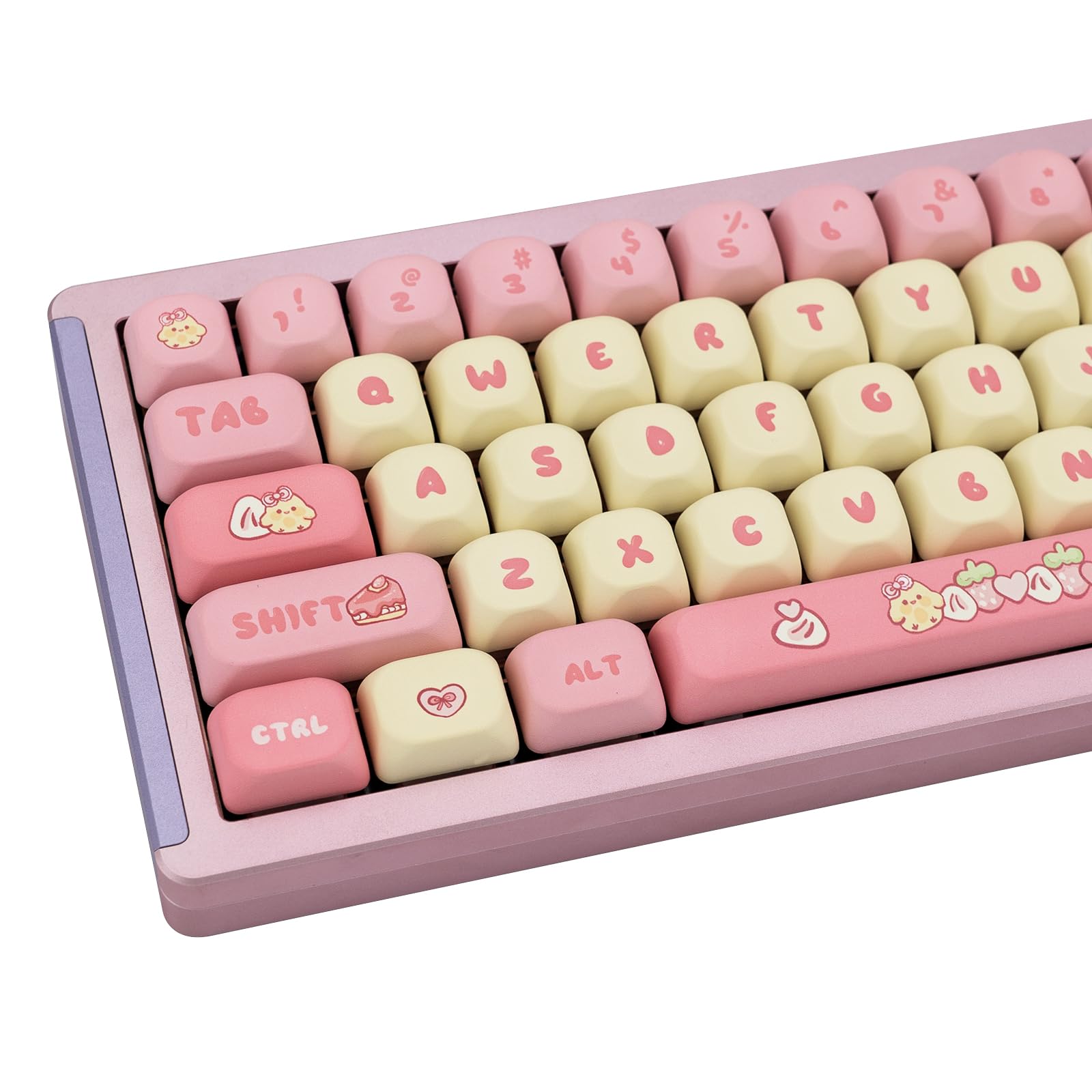 GEKUCAP PBT Cute Pink Yellow Keycaps 136 Keys XOA Keycaps Dye ...