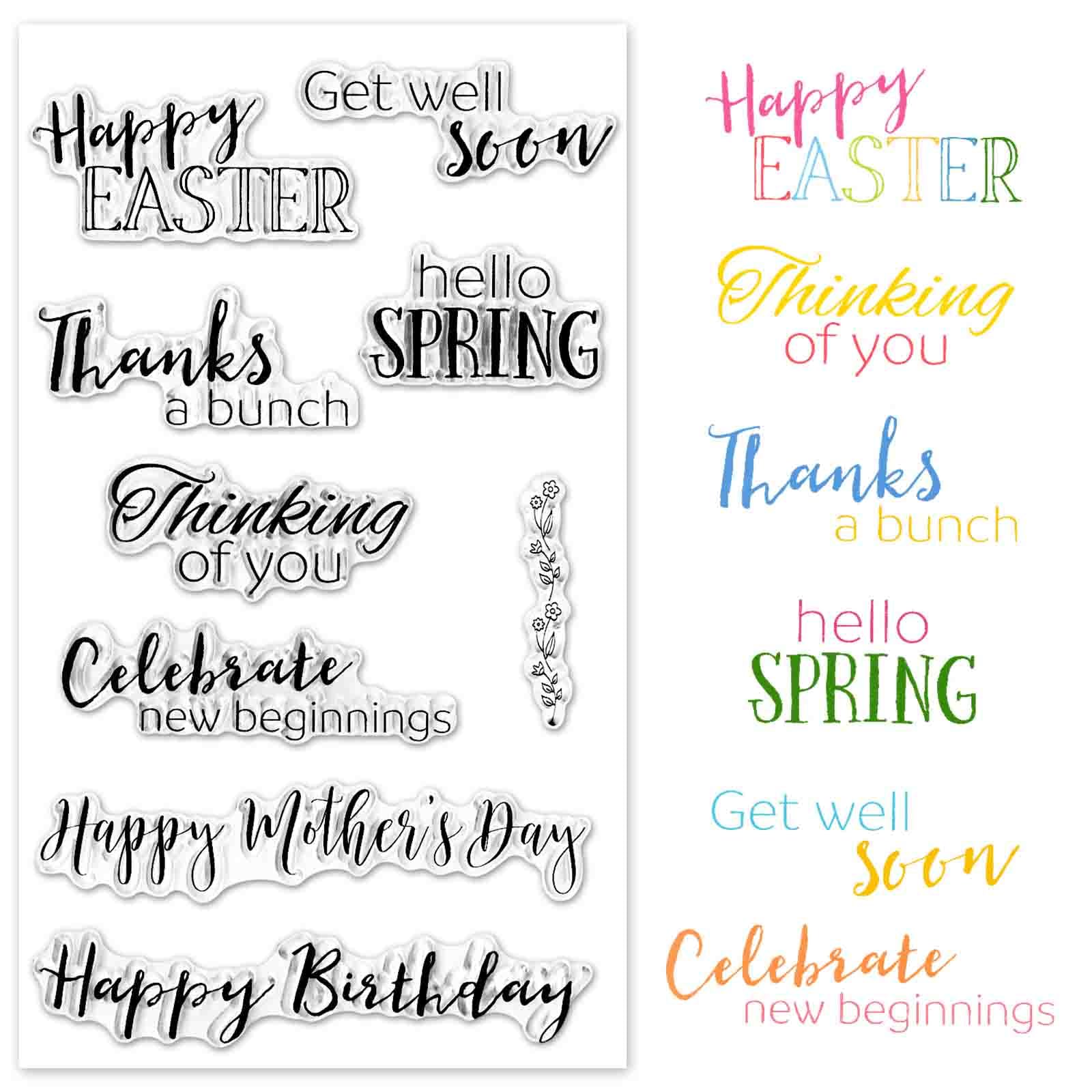 Blessing Greeting Words Stamps Mother's Day Easter Clear Stamps for ...