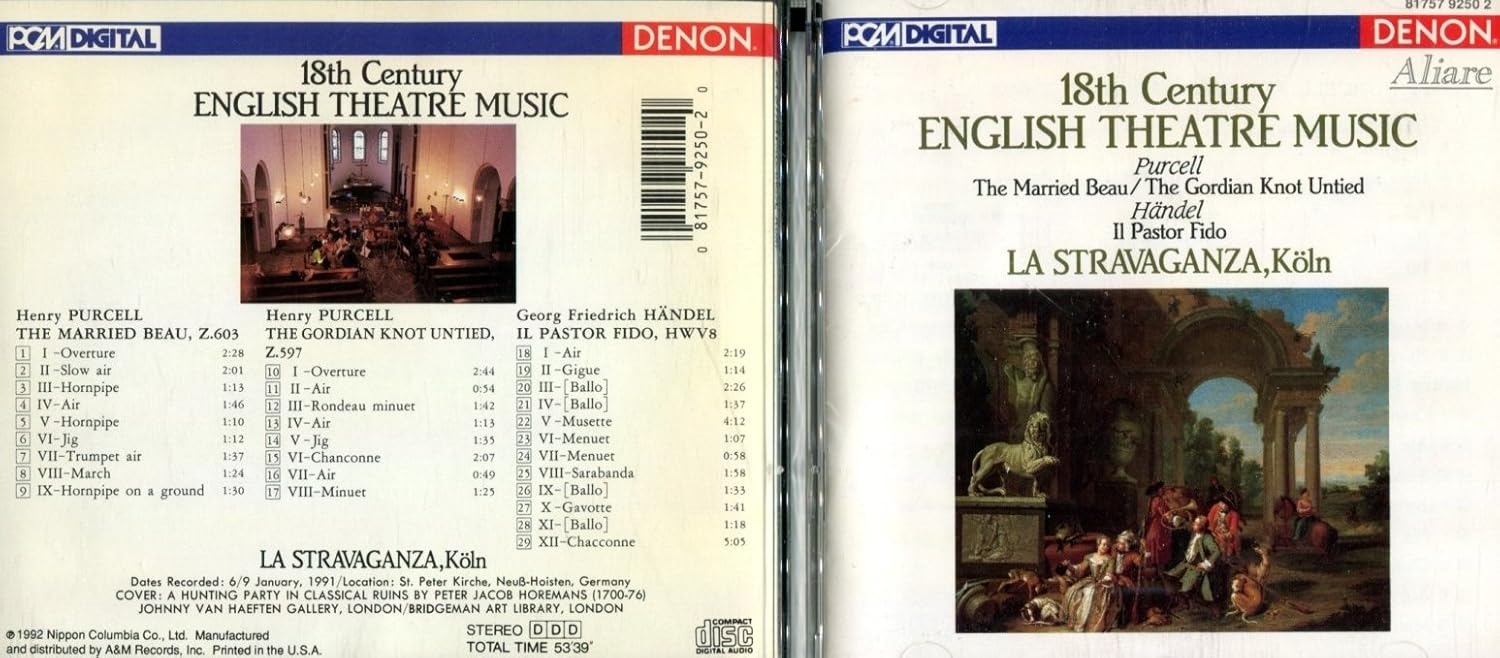 Handel, Purcell, La Stravaganza Koln - 18th Century English Theatre Music: The Married Beau ...
