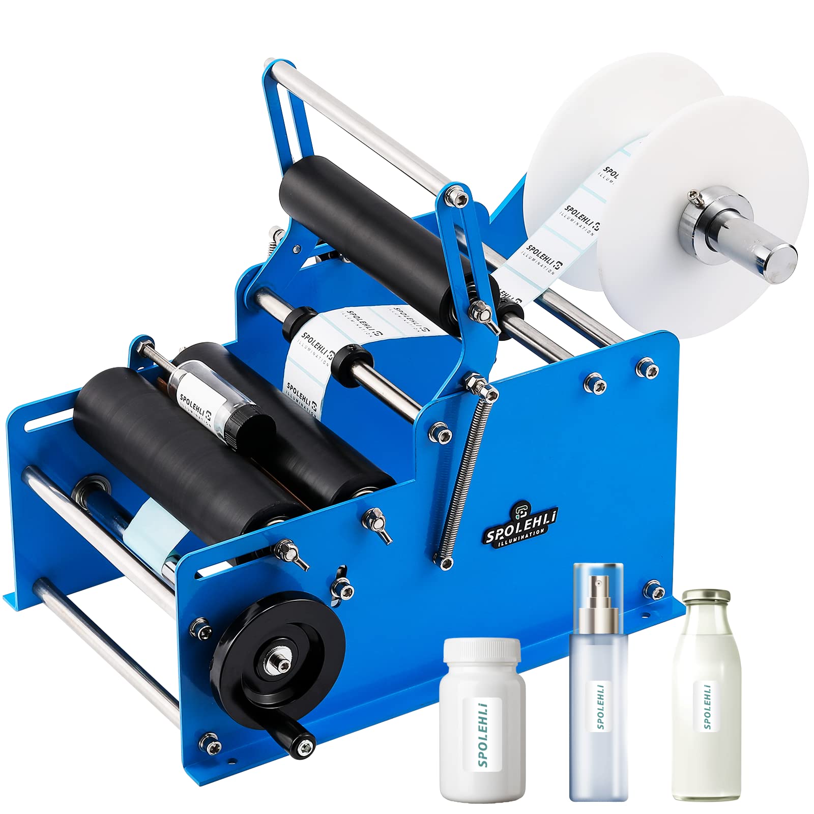 Spolehli Bottle Labeling Machine with Swing Arm, Manual Round Bottle ...