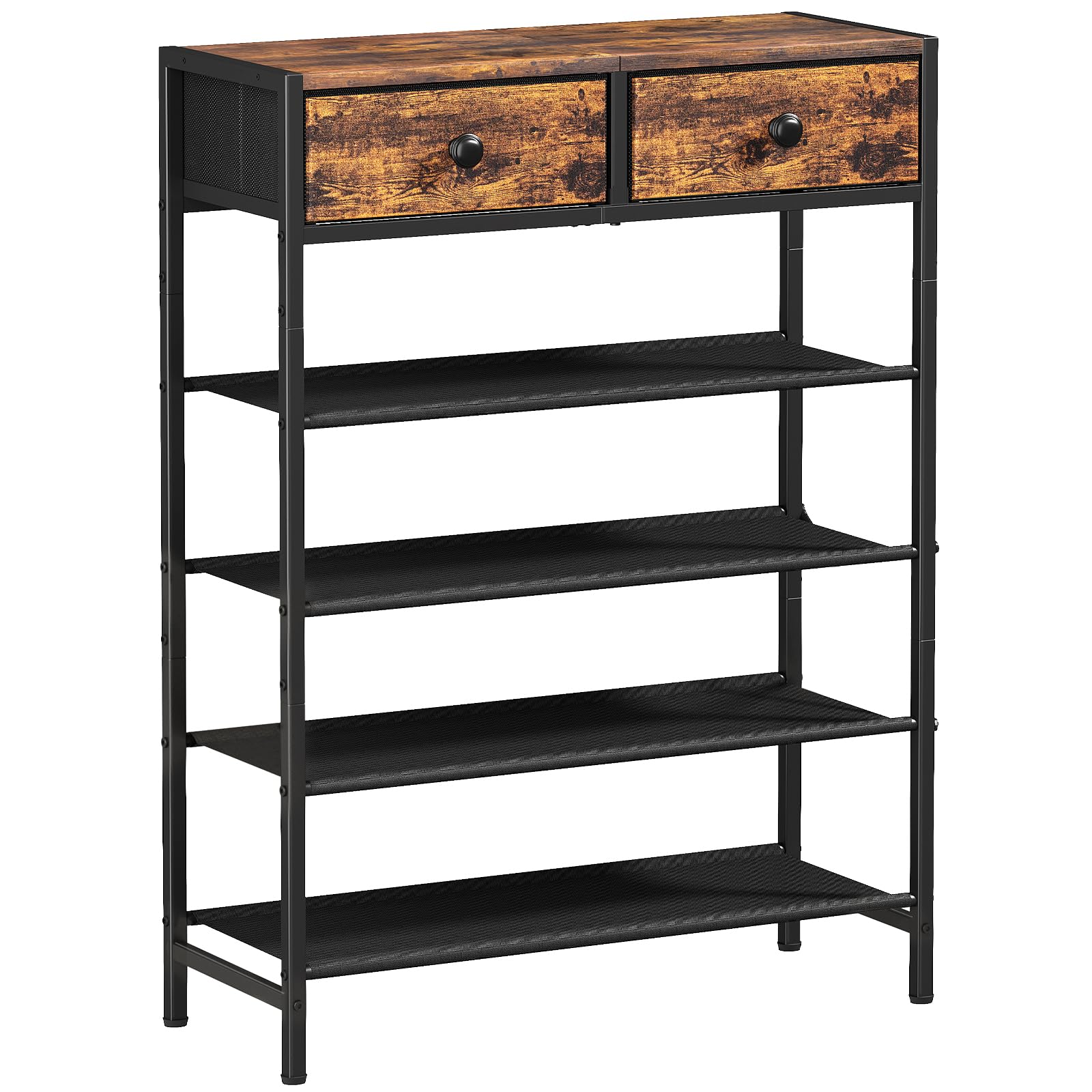 UNITSTAGE Shoe Rack, 5 Tier Shoe Organizer with 2 Drawers, Metal Shoe ...