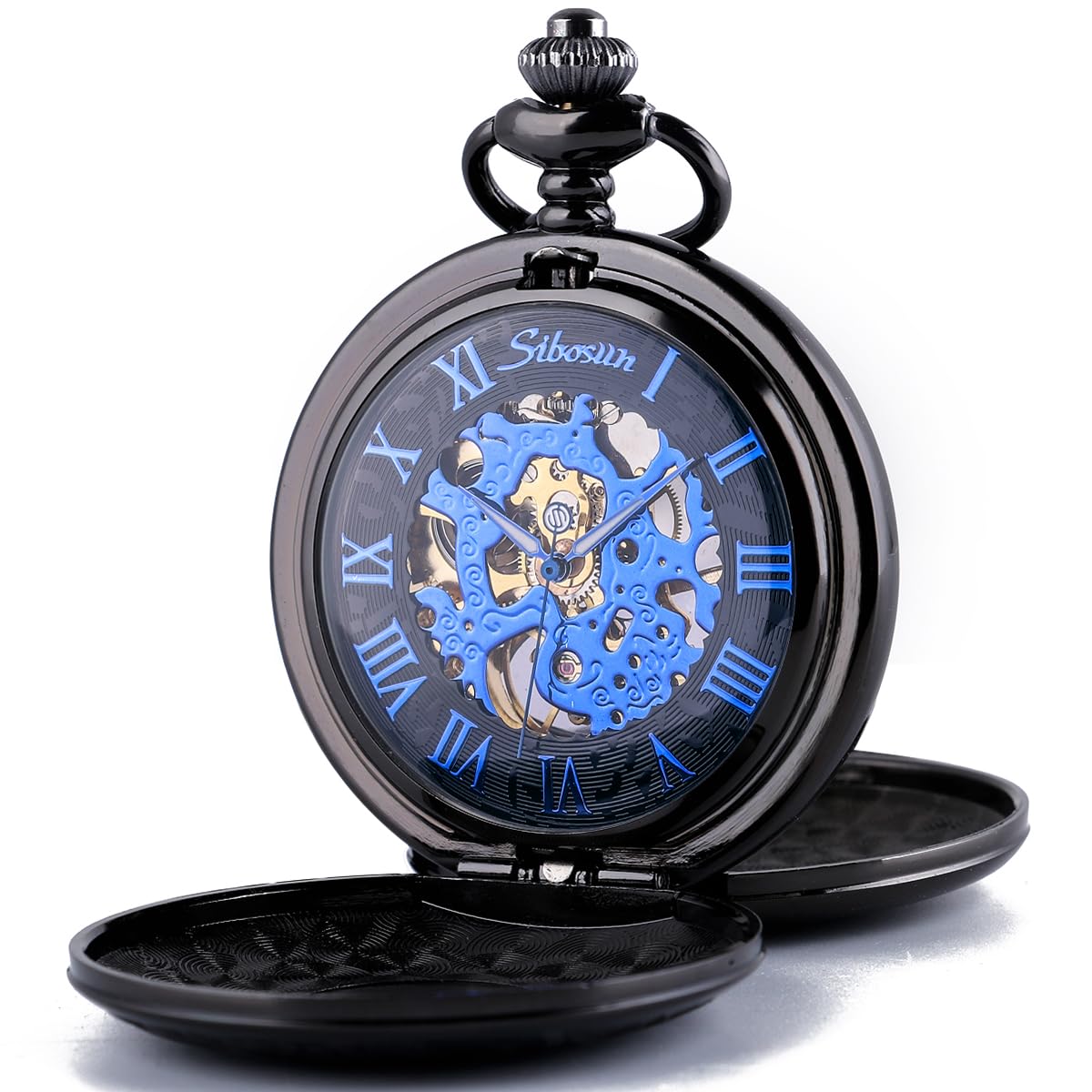 Mua SIBOSUN Pocket Watch Skeleton Mechanical Double Case Hand-Wind ...