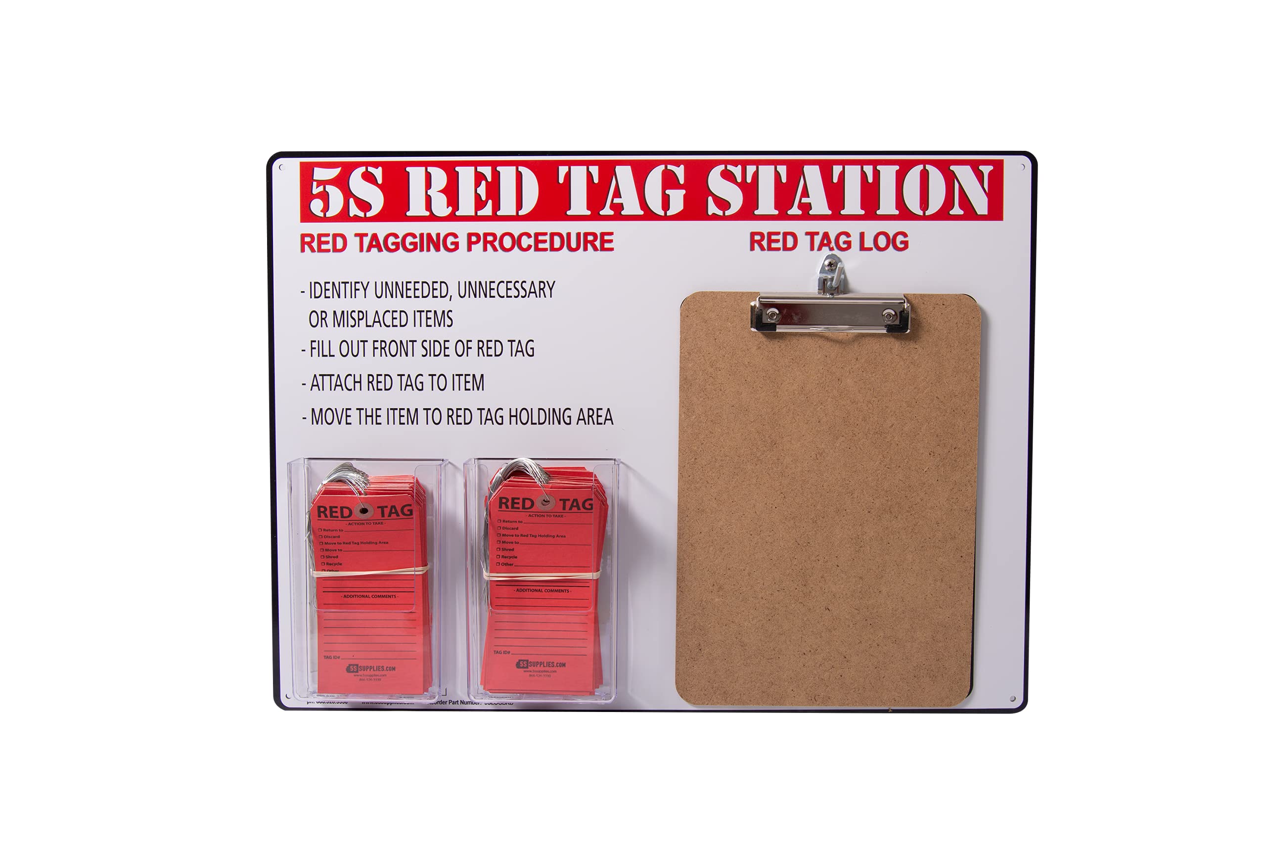 Mua 5s Red Tag Board with Clipboard (100 Red Tags Included) Red Tag ...
