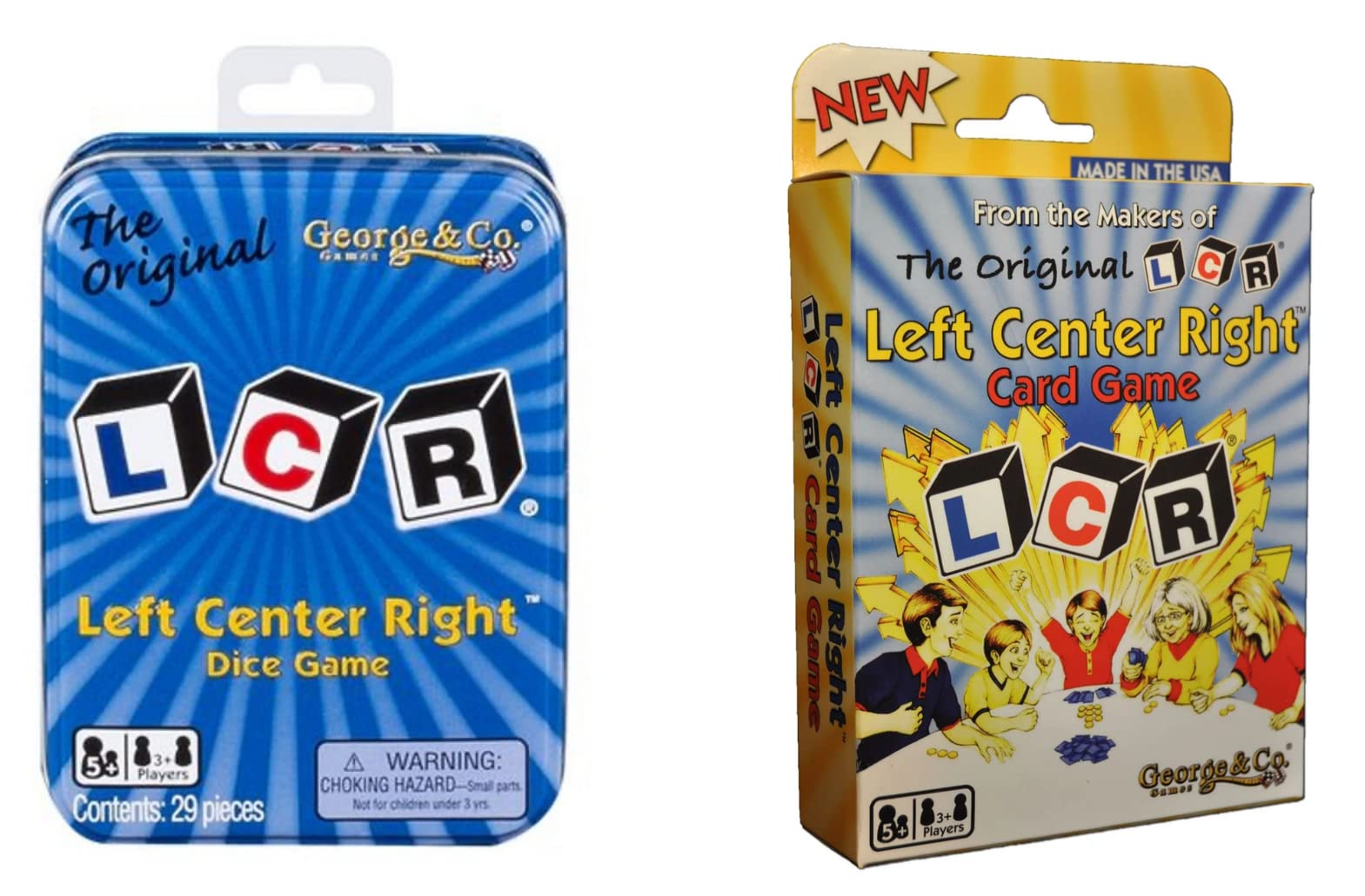 Mua & Company LCR Left Right Center Dice Game Prime 2-Pack Bundle | Original LCR Left Center ...