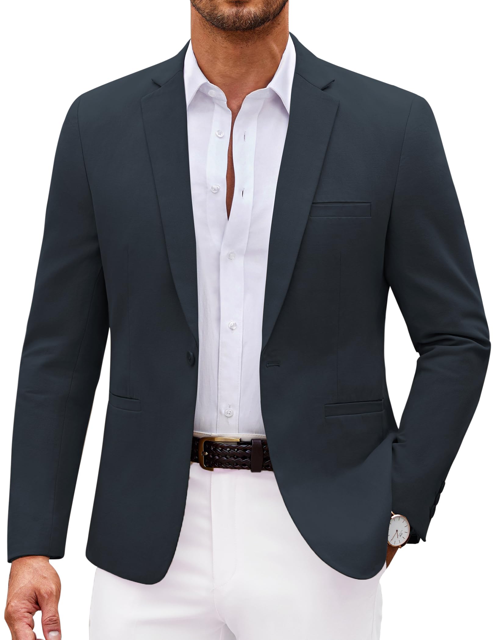 COOFANDY Mens Casual Blazer One Button Suit Jacket Big and Tall Sport ...