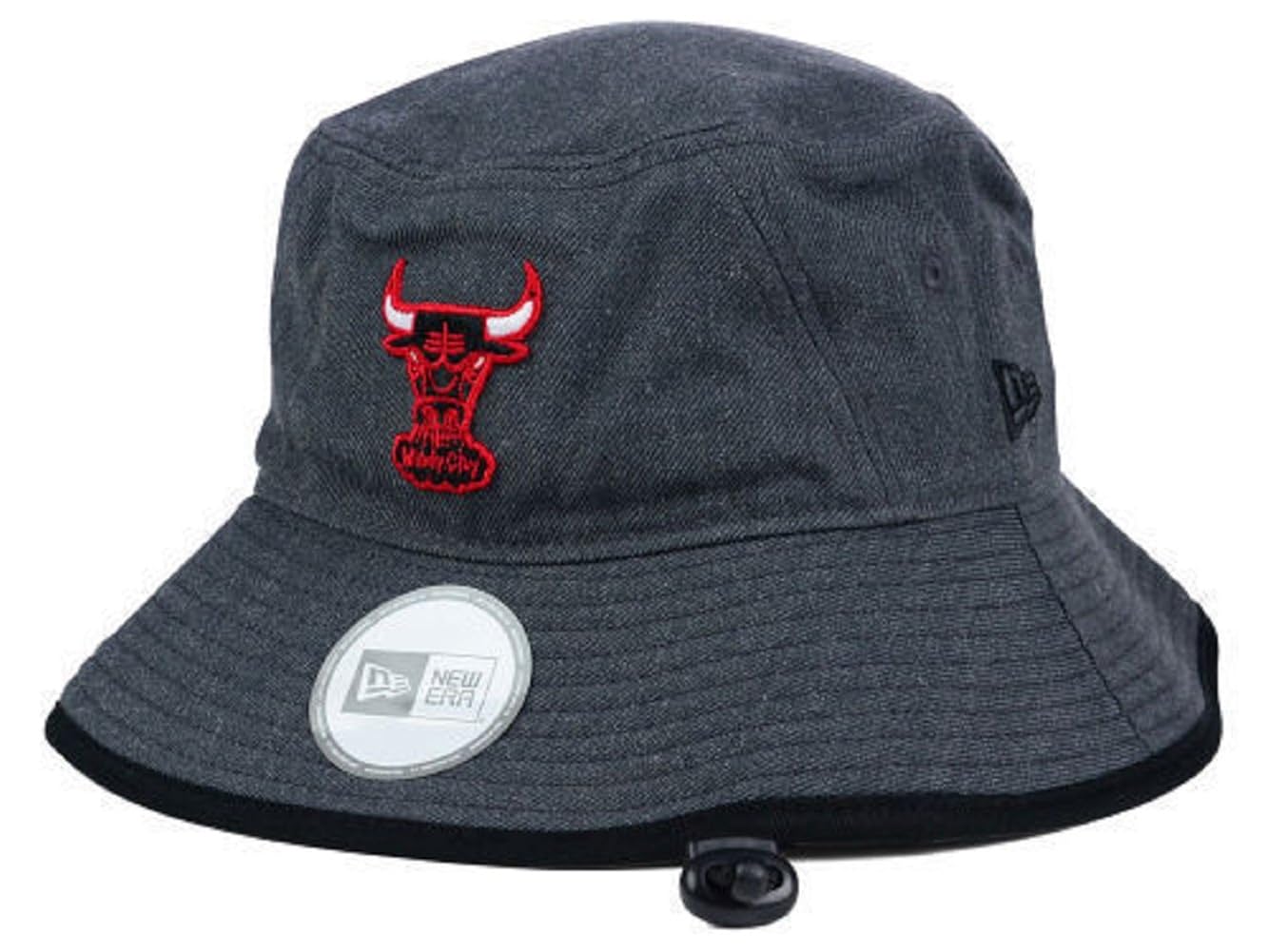 New Era Chicago Bulls Dark Heather Tip Grey/Black Bucket Hat Large at ...