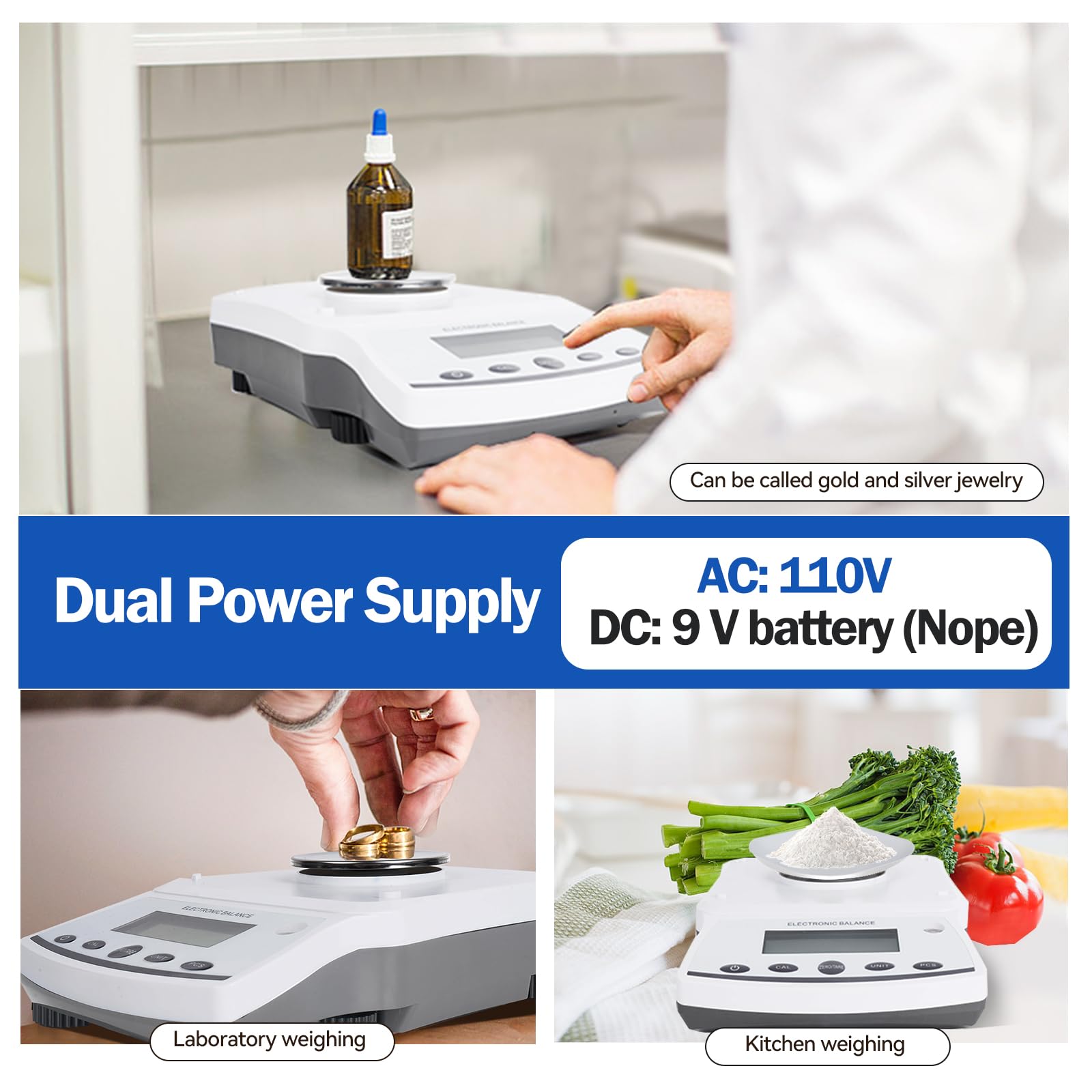 500g X 0.001g High Precision Analytical Balance Scale With Windshield ...