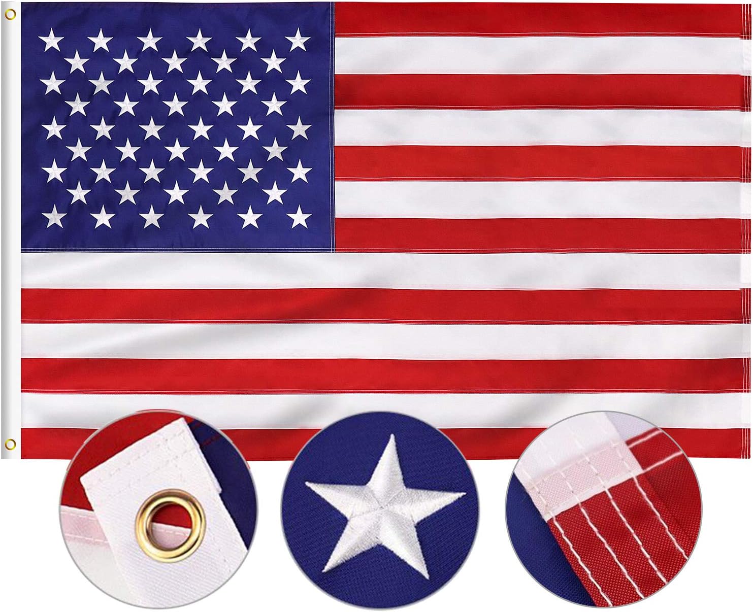 FLAGBURG American Flag 3x5 FT, Durable US 100% Recycling Nylon Flag ...