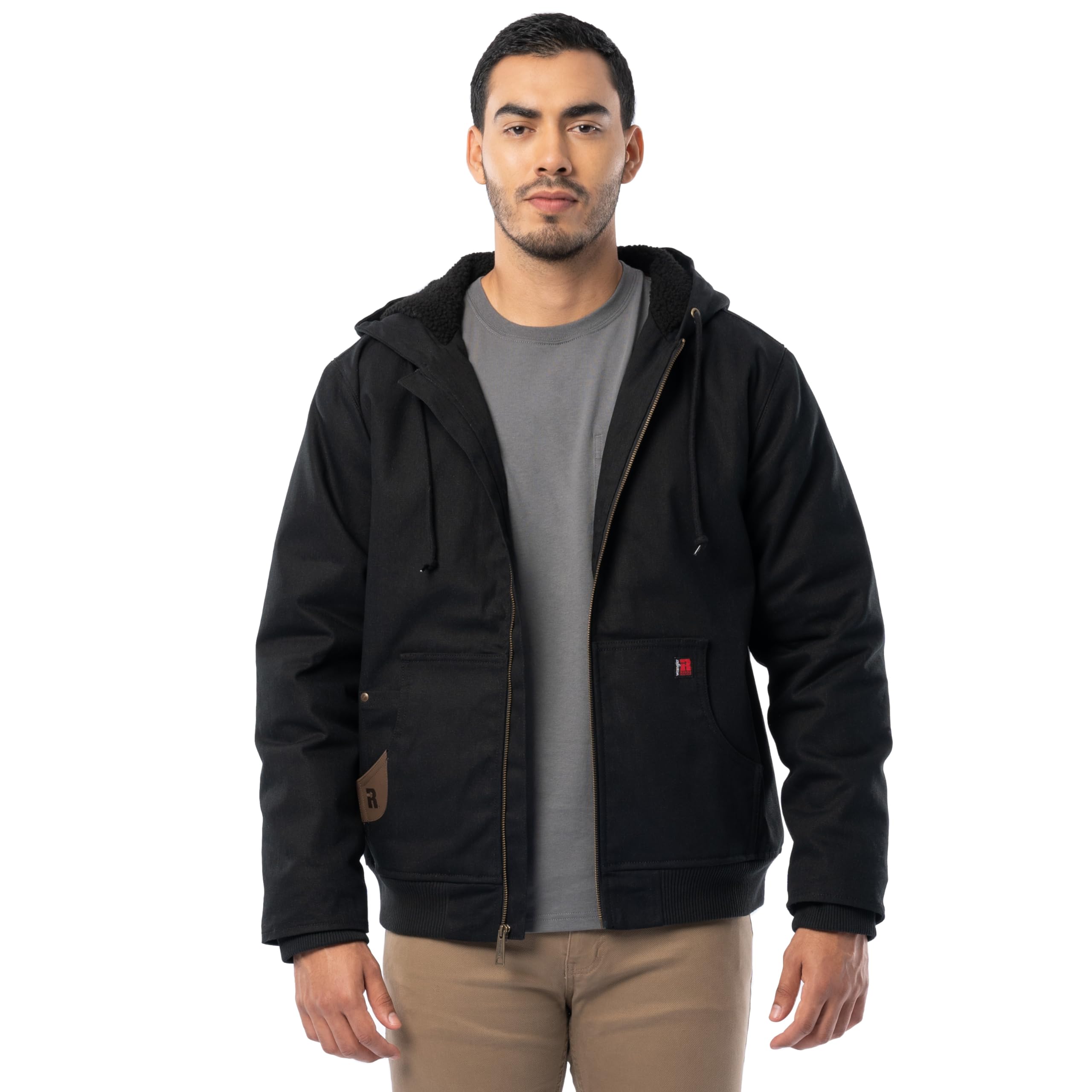 Wrangler Riggs Workwear Men's Duck Sherpa Lined Full Zip Jacket, Black ...