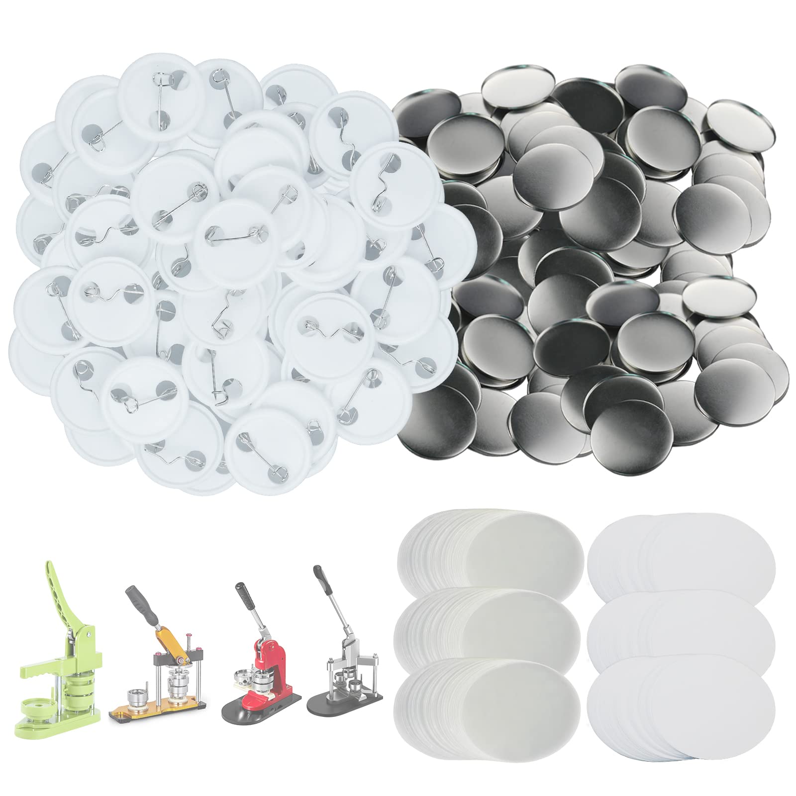 Mostme 300 Sets 25mm/1 inch Button Supplies Button Parts for Button ...