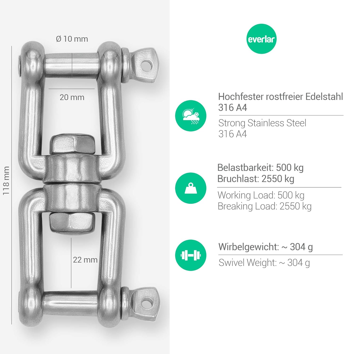 Everlar stainless steel swivel, comfortable and safe turning of hammock ...