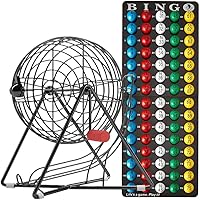 MR CHIPS 11" (Inch) Tall Professional Bingo Set with Steel Bingo Cage ...