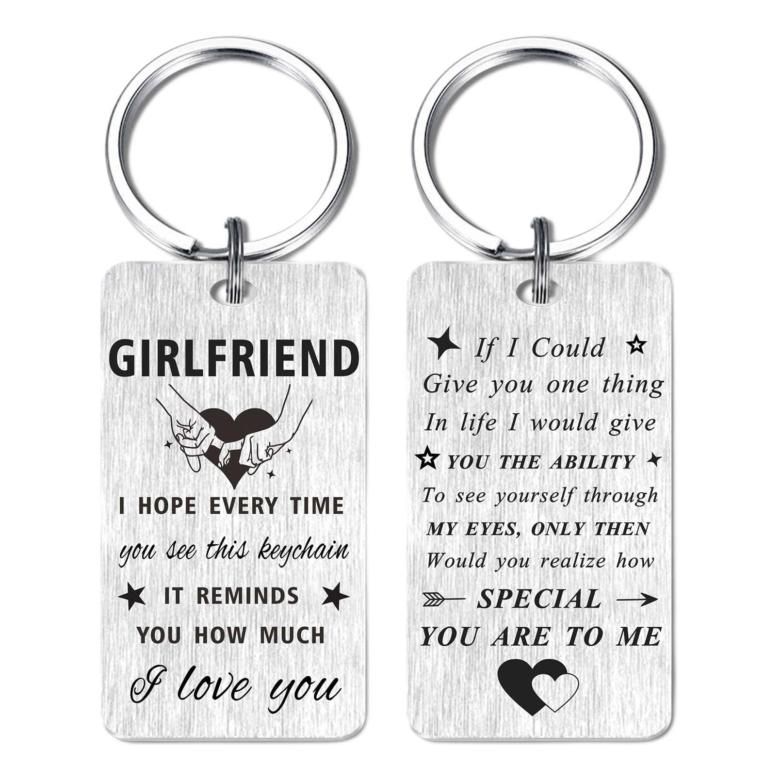 Gezxin Gifts for Girlfriend Romantic, I Love My Girlfriend Keychain ...