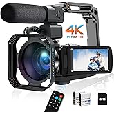 Amazon.com : 4K Digital Camera 48MP 18X HD Camcorder WiFi IR Night ...
