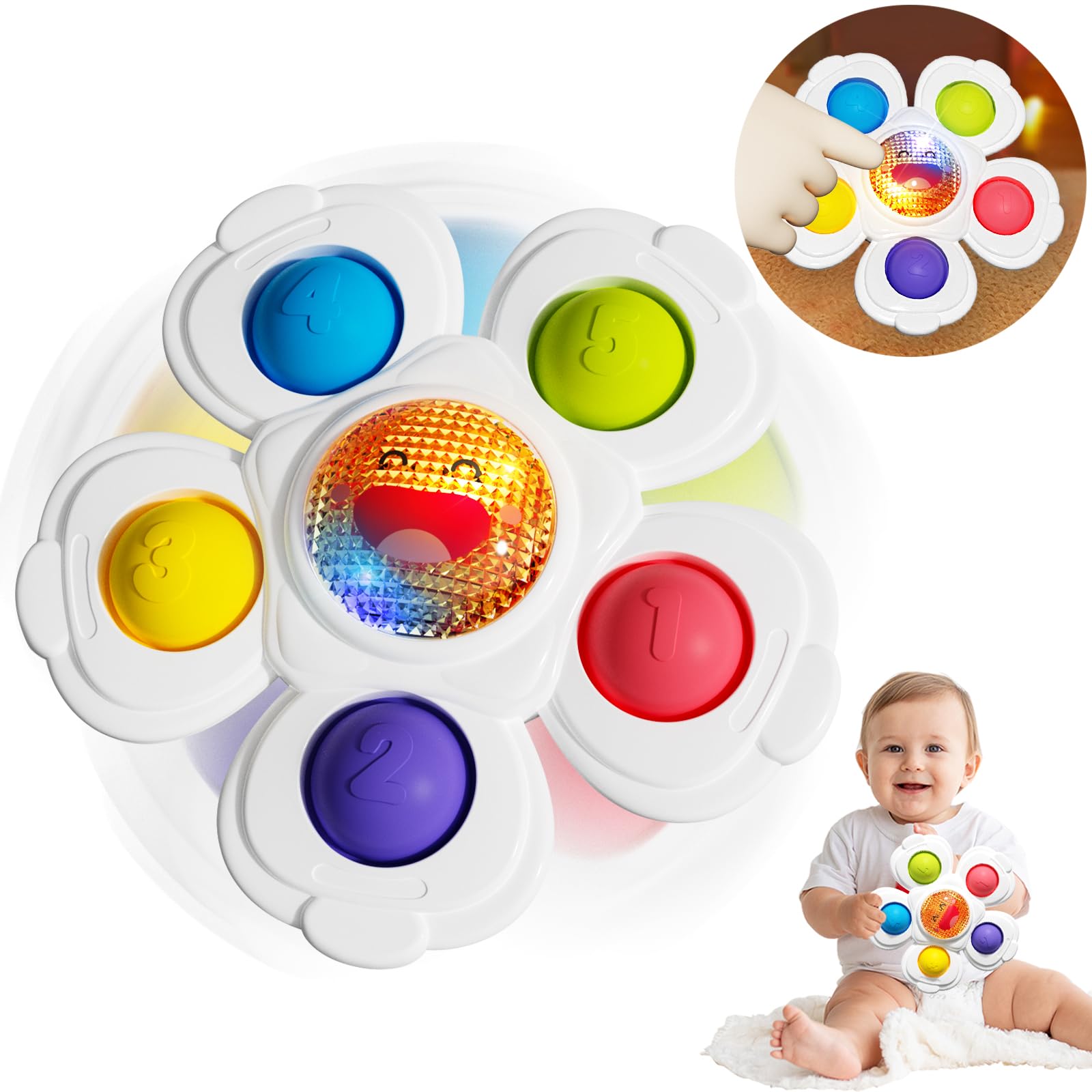 Suction Spinners Baby Toys, Sensory Toys for Toddlers 1-3, Spinner Toys ...