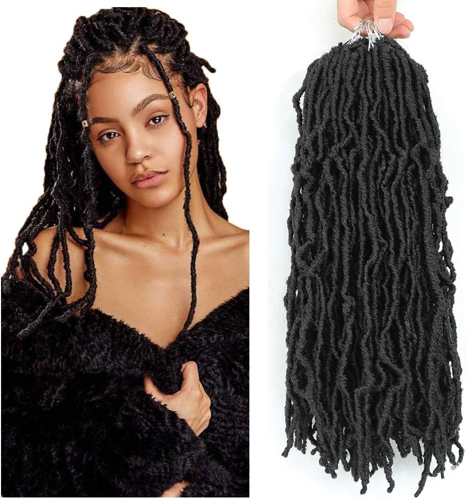 Nu Locs Hair 18 Inch Nu Locs Crochet Hair Natural Black 6 Packs Goddess ...