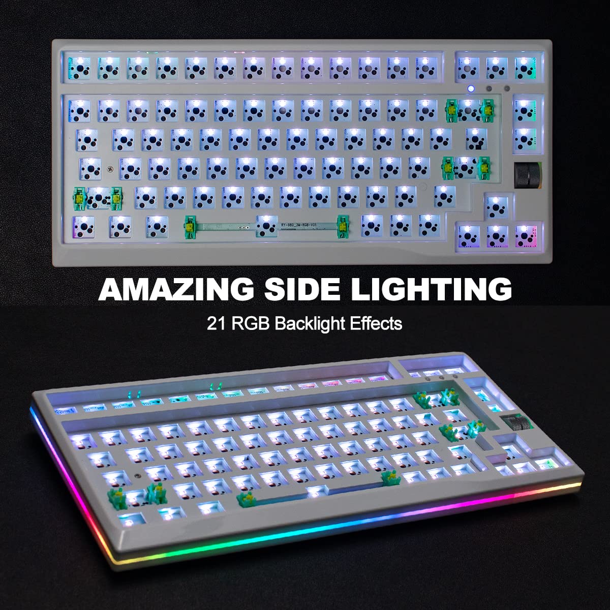 Mua SUEHIODHY 75% RGB Keyboard Kit 81 Keys Hot-Swap Switch Triple Mode ...