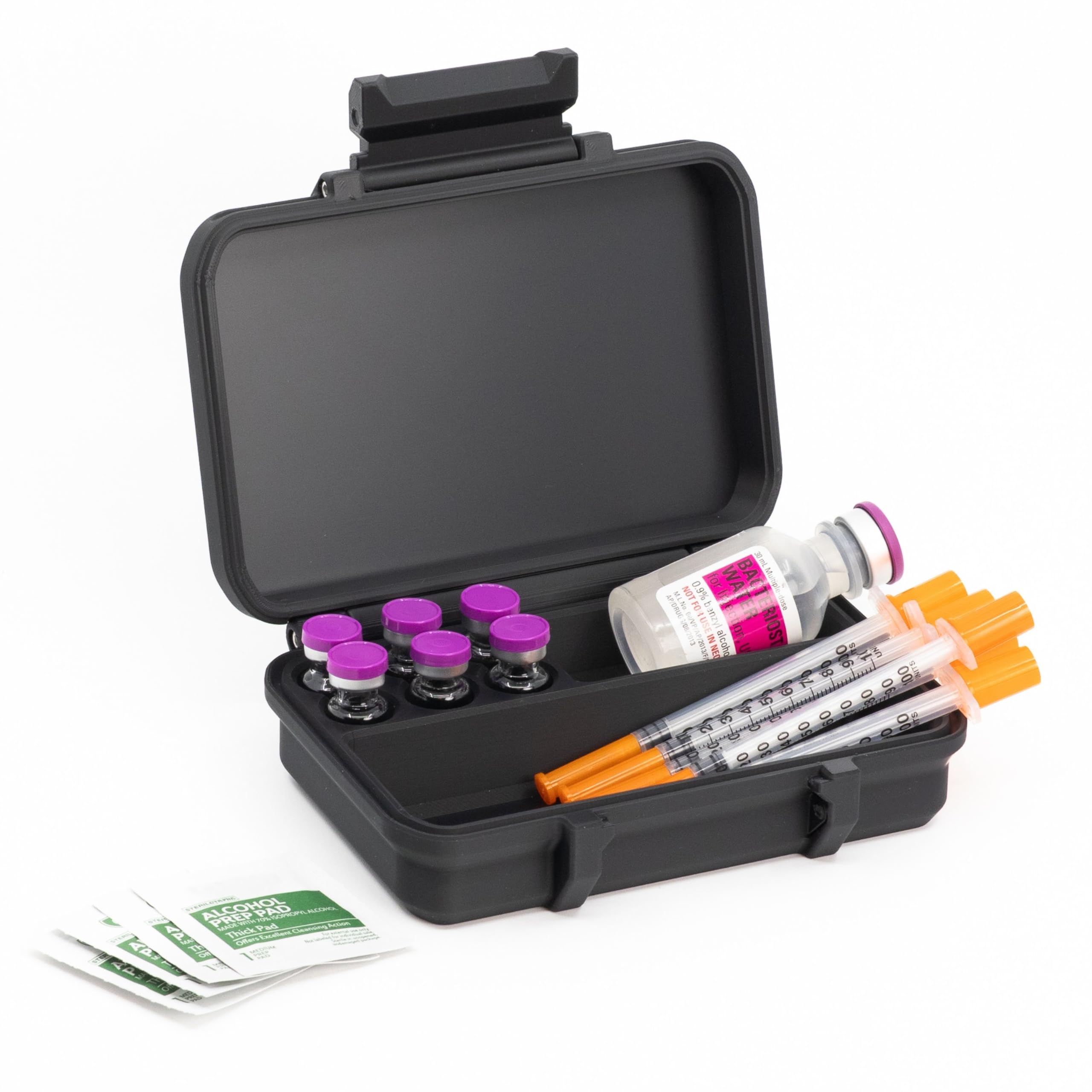 Dual 3ml and 30ml Vial Case for Peptide Vials | Room for Syringes and ...