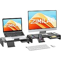 Amazon.com: Zimilar 2 Pack Monitor Stand Riser, 2 in 1 Monitor Stand ...