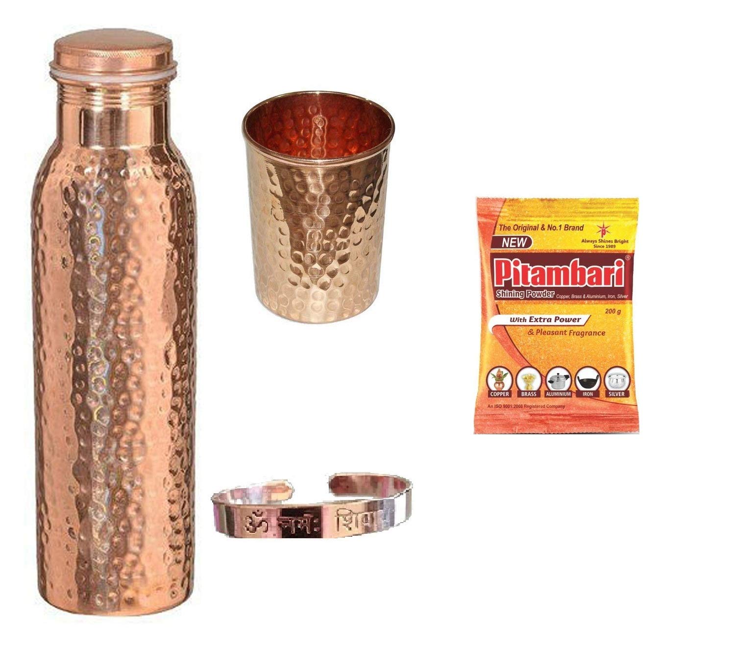 Buy Siddhivinayak handicraft Hammered Pure Copper Water Bottle (1 ...