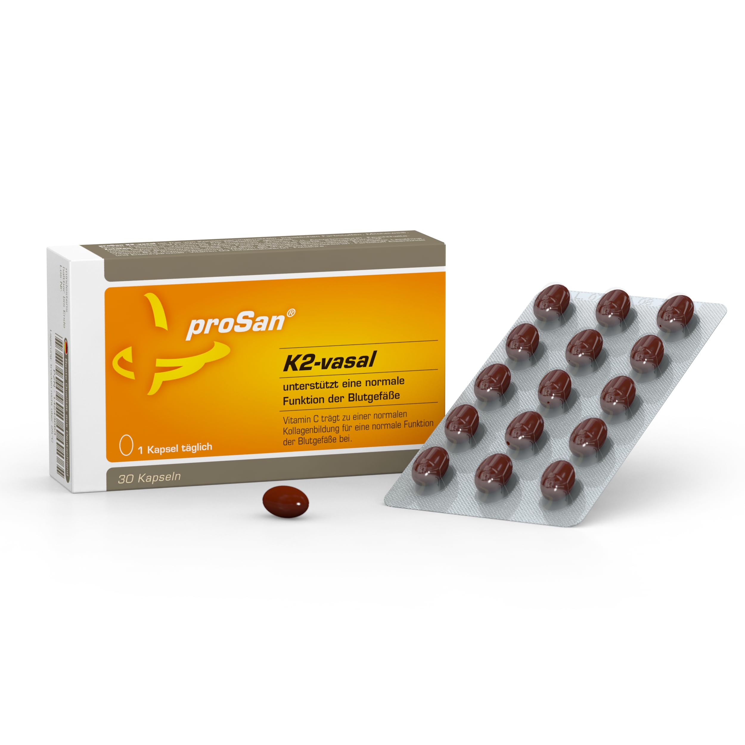 Mua proSan K2-vasal (30 Kapseln) unterstützt eine normale Funktion der ...