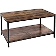 Amazon.com: SUPER DEAL 2-Tier Industrial Coffee Table with Storage ...