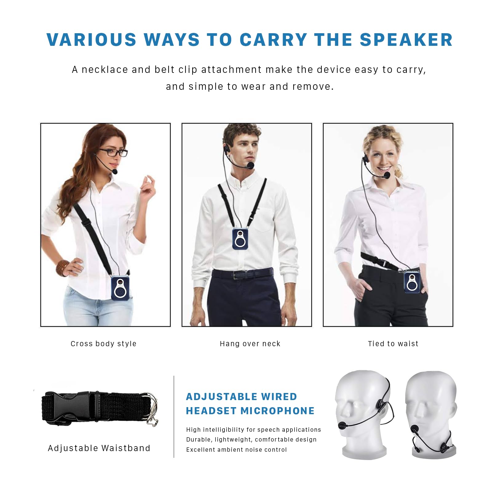 Mua W WINBRIDGE Voice Amplifier with Lapel Microphone and Headset ...