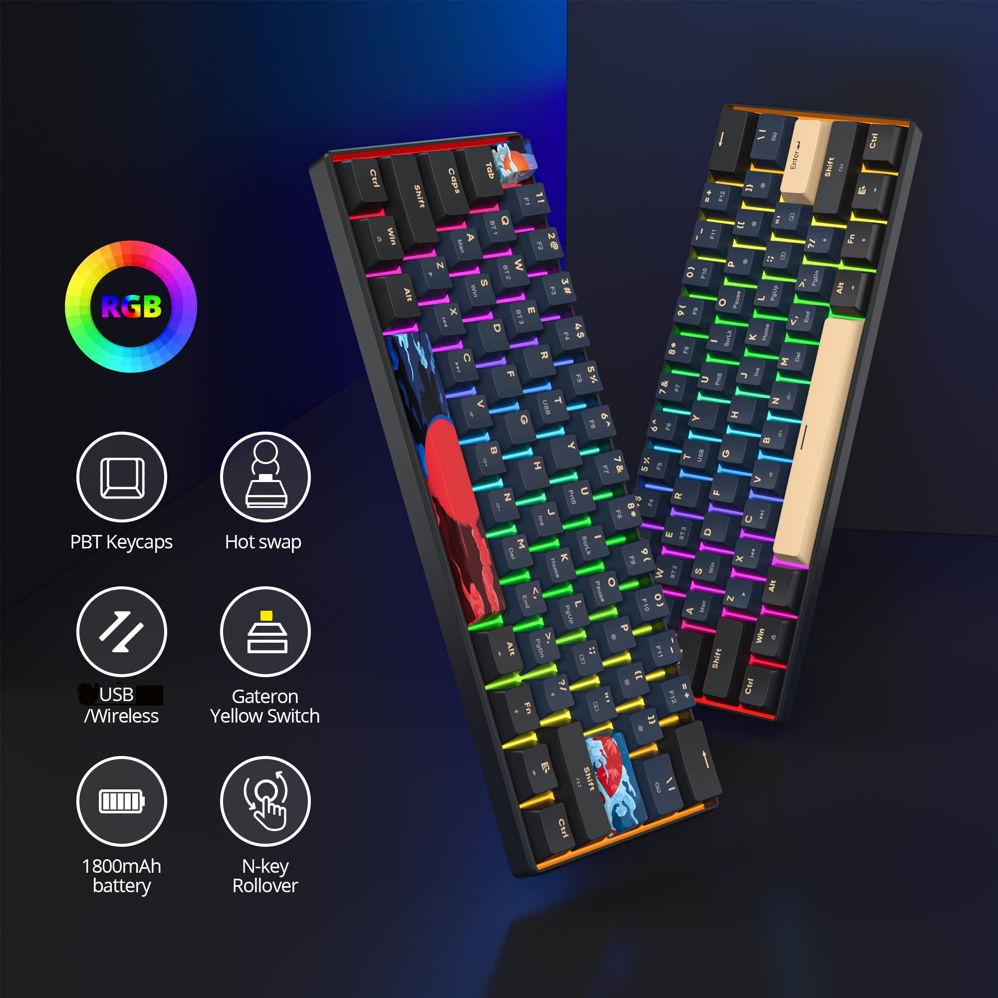 Mua surmen GT61 60% Mechanical Gaming Keyboard 60 Percent RGB Hot ...