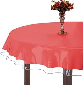 Amazon.com: XFasten Clear Plastic Table Cover Protector Round ...