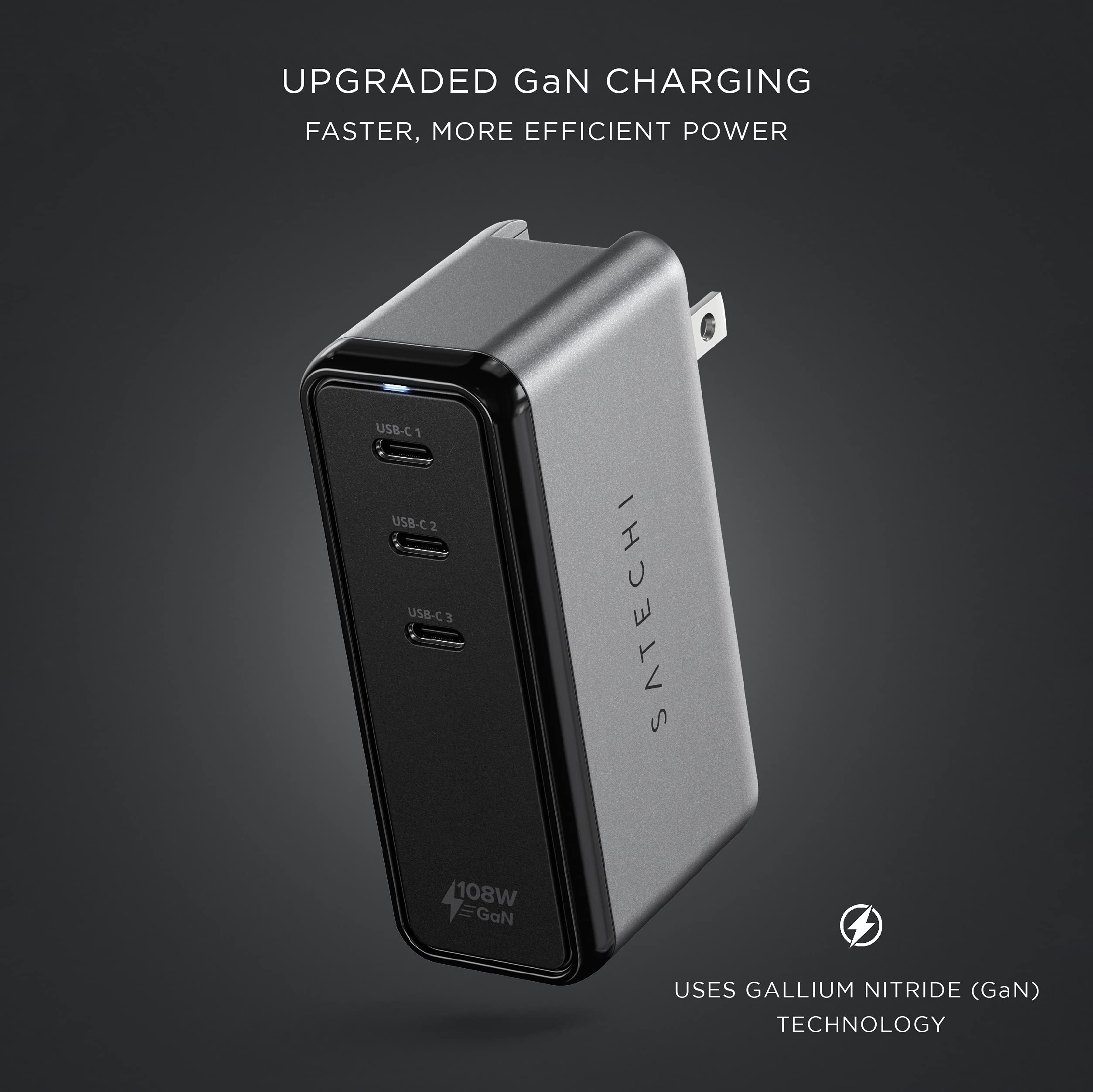 Mua Satechi 108W USB C 3-Port GaN Wall Charger – for M2/ M1 MacBook Pro ...