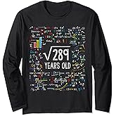 Amazon.com: Square Root Of 289 17th Birthday 17 Year Old Gifts Math ...