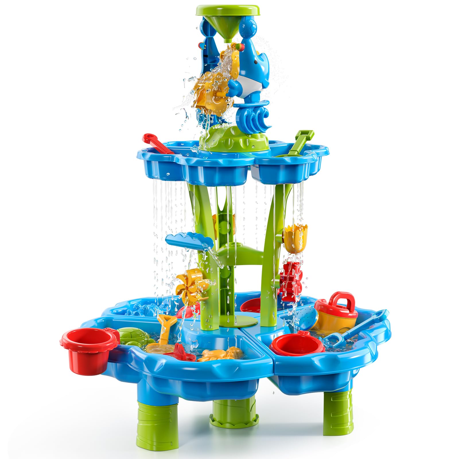 TEMI Water Table for Kids 3-5, 2-Tier Outdoor Water Play Table Toys for ...