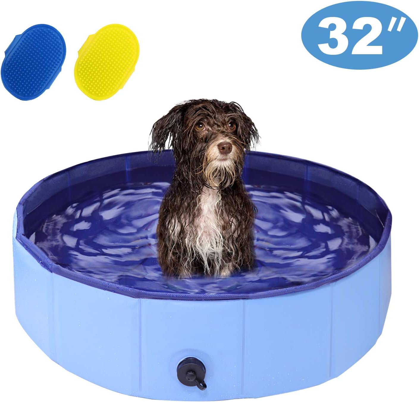 Amazon.com: RQN 32" Foldable Dog Pool for Outdoor Backyard, Portable ...