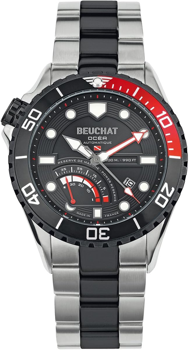 Beuchat Men's Watch Automatic Power Reserve Collection Ocea Reference ...